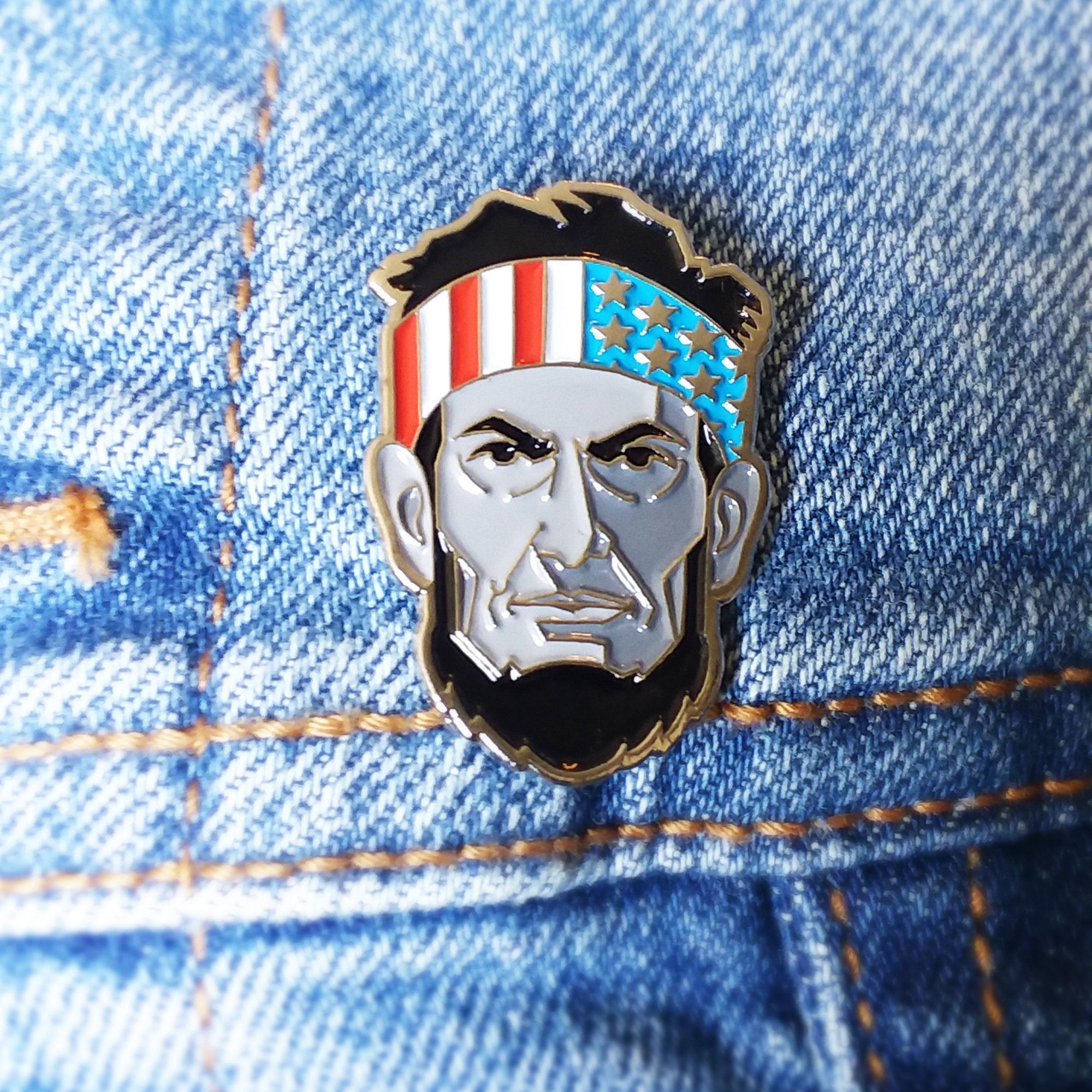 ABE LINCOLN Enamel Pin - American USA Freedom Pin - Collectible Art Pin ...