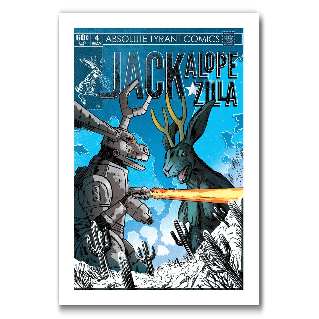 JACKALOPE-ZILLA Vs Mecha-jack-zilla-tron - New Open Edition - 13x19 Art ...