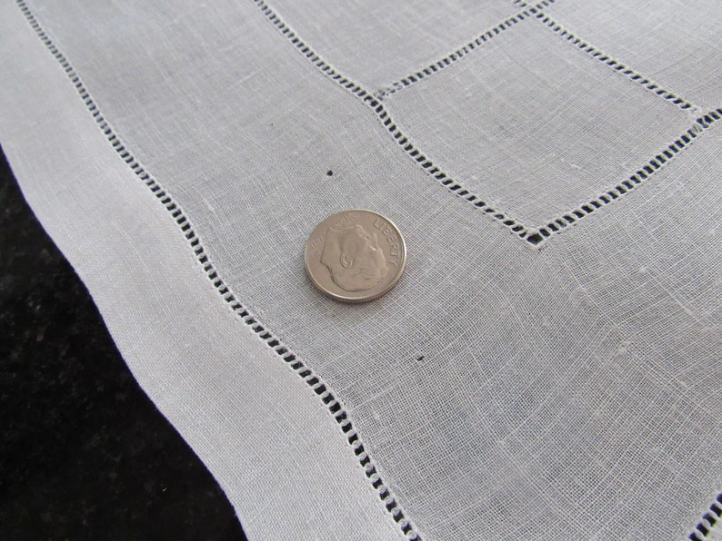 White Linen Tablecloth/table Topper/pulled Thread - Etsy