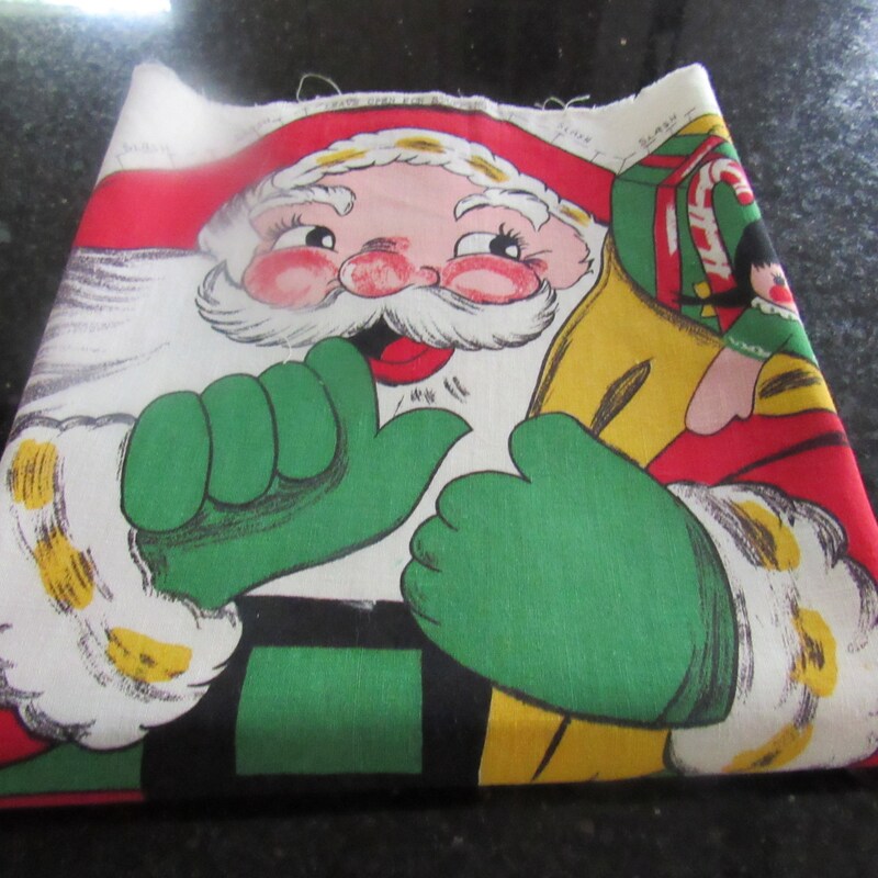 Vintage Santa Fabric - Etsy
