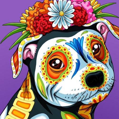 Day of the Dead Dog Sticker Pack - Etsy