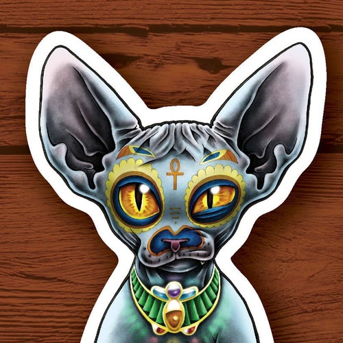 Day of the Dead Cat Sticker Pack - Etsy