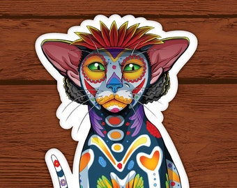 Day of the Dead Cat Sticker Pack - Etsy