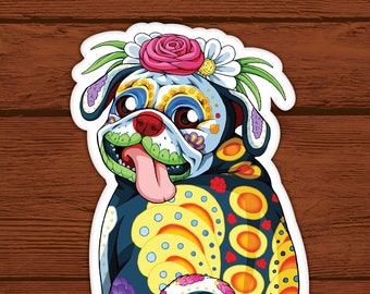Day of the Dead Dog Sticker Pack - Etsy
