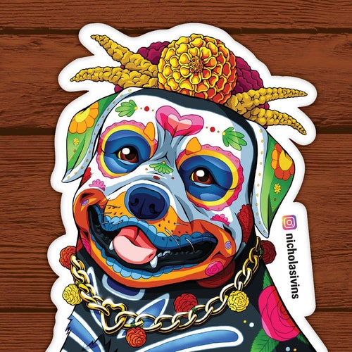 Day of the Dead Dog Labrador Sticker mariangel - Etsy