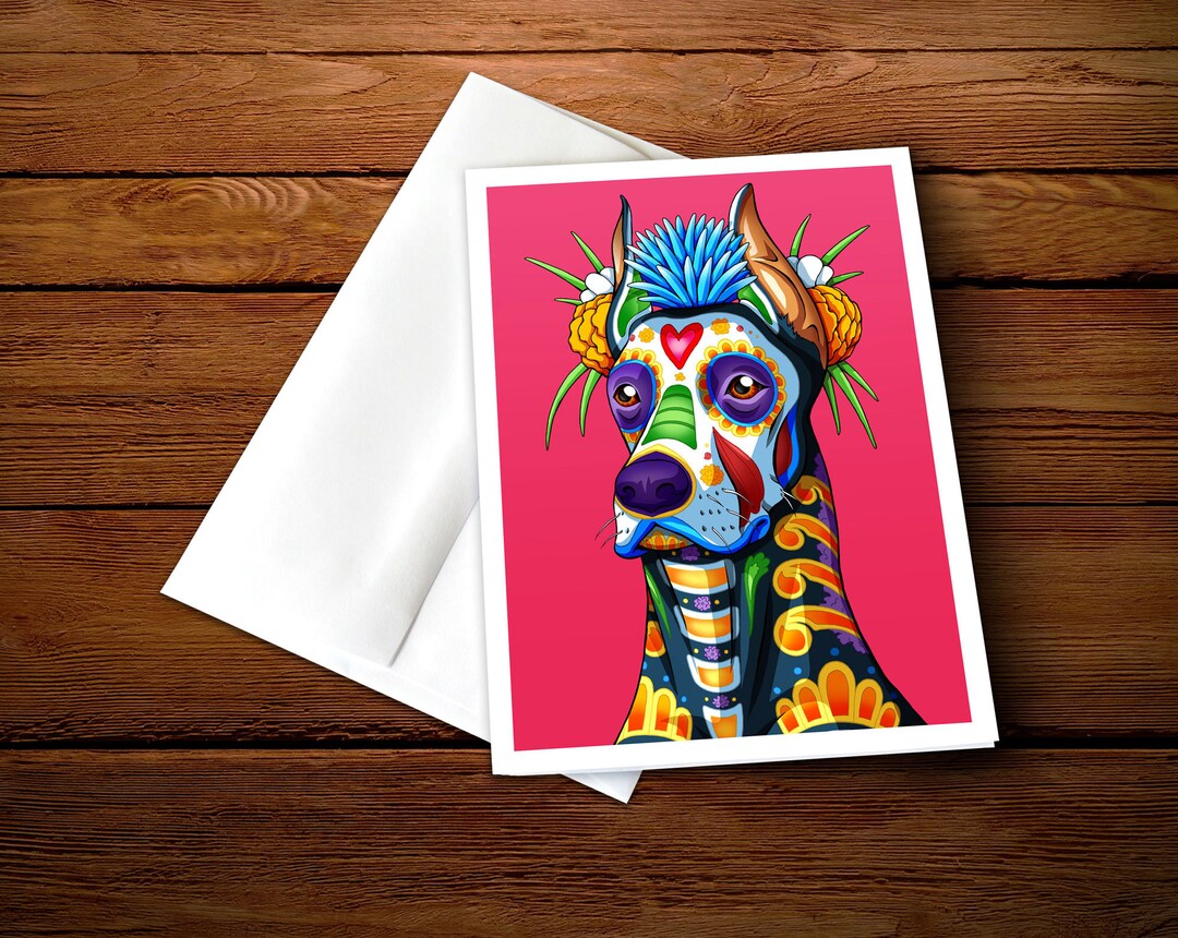 5 X 7" Day of the Dead Dog Doberman Greeting Card - "trecho" - Etsy