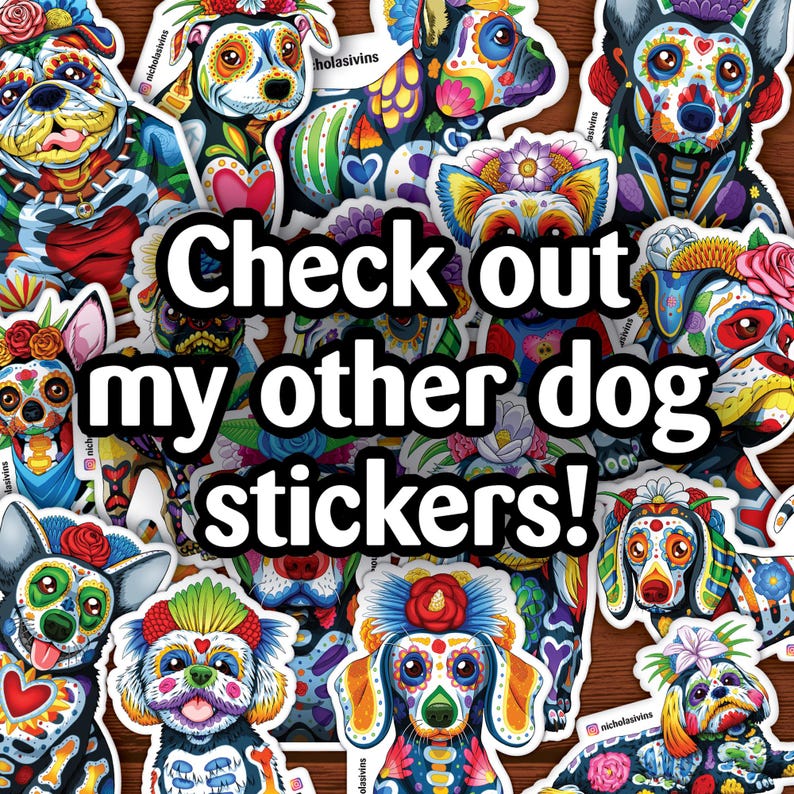 Day of the Dead Dog Chihuahua Sticker - "espectra" - Etsy