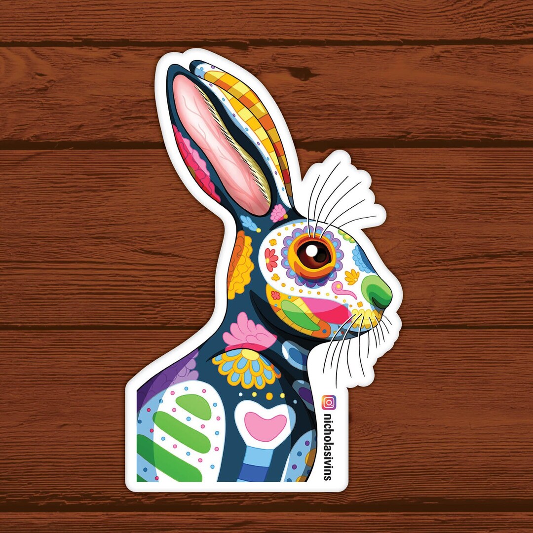 Day of the Dead Rabbit Sticker - “coneja” - Etsy