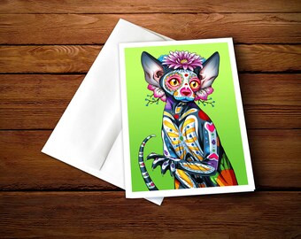 Day of the Dead Cat Sticker Pack | Etsy