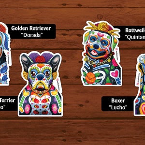 Day of the Dead Dog Sticker Pack - Etsy