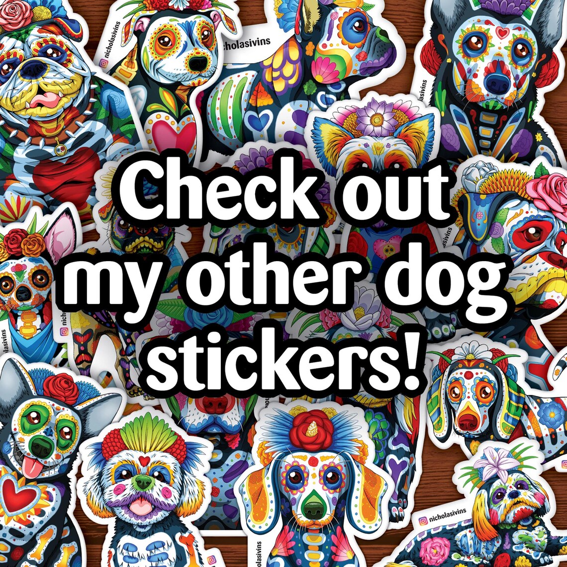 Day of the Dead Dog German Shepherd Sticker - "cazador" - Etsy