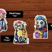 Day of the Dead Dog Sticker Pack - Etsy