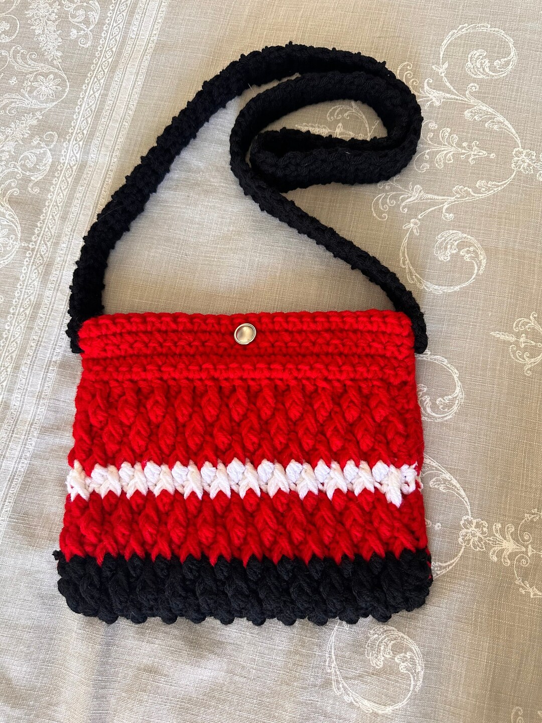 Cincinnati Reds Colors Crochet Crossbody Bag | Crochet Handbag | MLB ...