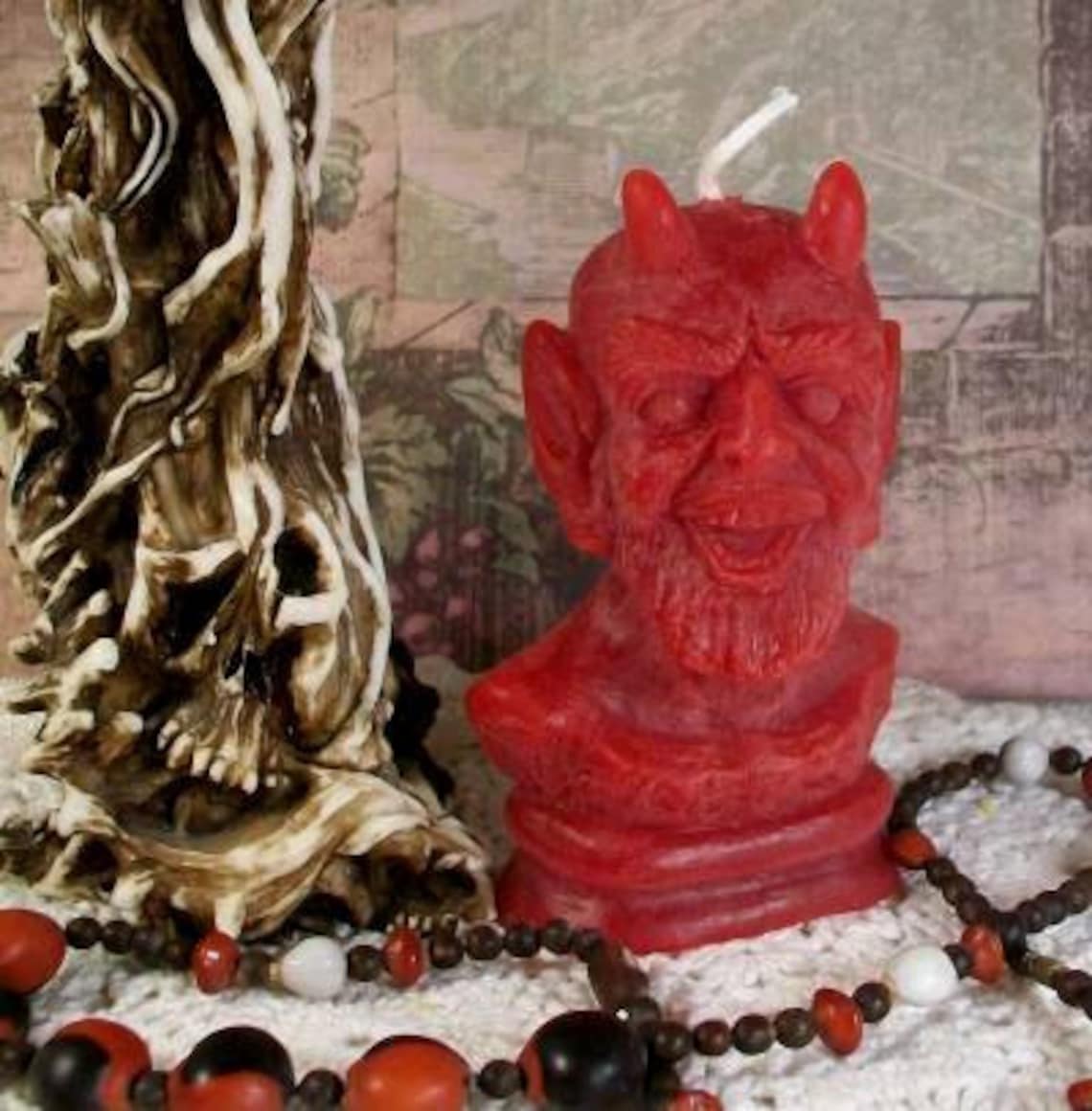 Free USA Shipping Devil Candle Blood Red Beeswax Candle - Etsy