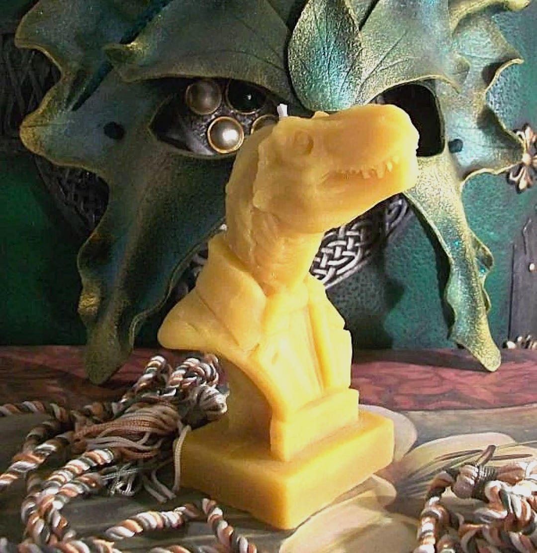 Free USA Shipping Victorian T Rex Dinosaur Bust Beeswax Candle ...