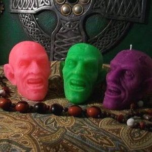 Free USA Shipping Larger Size Zombie Head Beeswax Candle Choice of ...