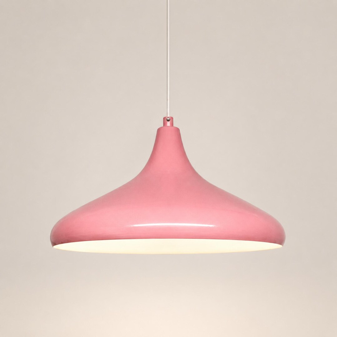 Handmade Blush Pink Pendant Light, Modern Scandinavian Hanging Lamp for ...