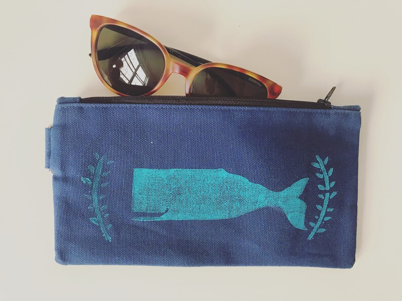 Whale Wallet Organic Cotton Handmade Handprinted - Etsy