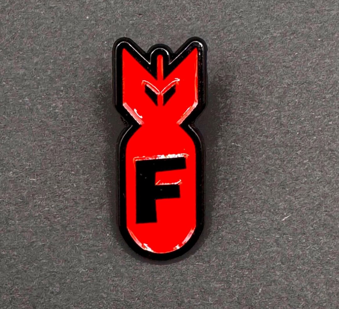 F Bomb Red and Black Enamel Pin Brooch - Etsy