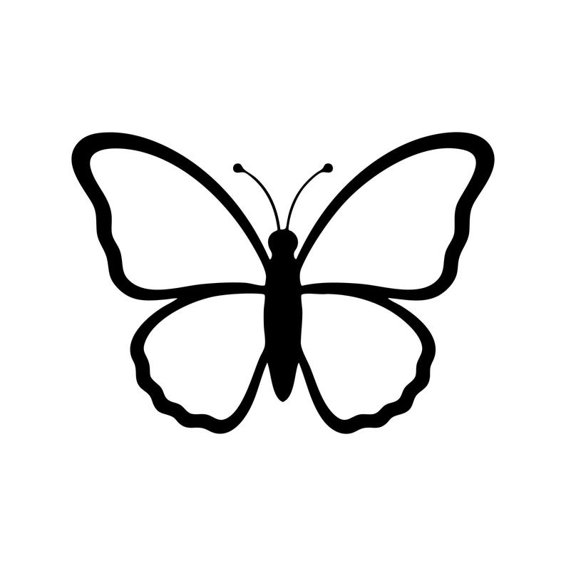 Butterfly Outline SVG, Minimalist Butterfly Cut File, Png Eps Pdf ...
