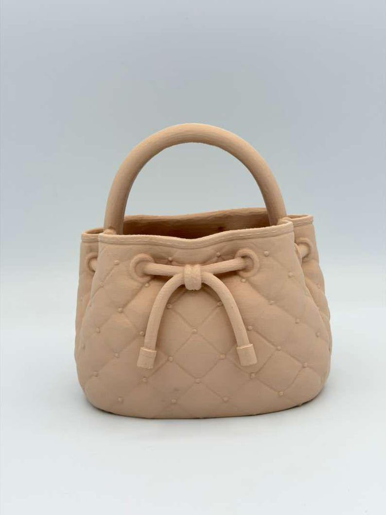 Handbag Planter Quilted Mini Purse Pot 3d Printed Succulent Holder