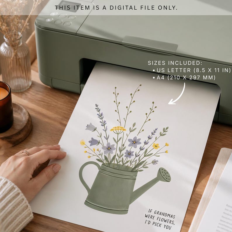 Grandma Handprint Art Craft, Printable Flower Gift for Grandma, Mother ...