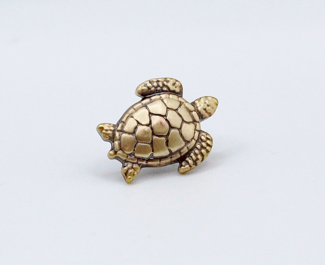 Brass Sea Turtle Tie Tac, Lapel Pin, Turtle Brooch, Gift for Him, Sea ...