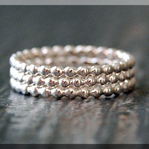 Stacking Rings Set of 3 Sterling Silver Spiral and Flower - Etsy