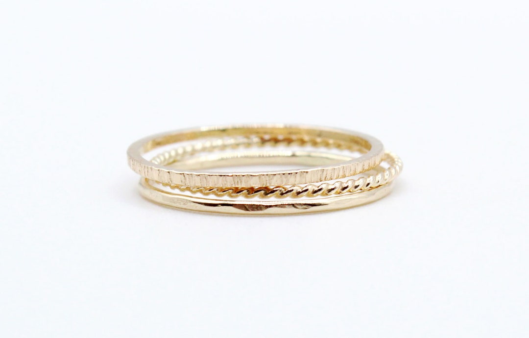 Thin Gold Filled Stacking Rings, Set of 3 Rings, Minimalist Jewelry ...