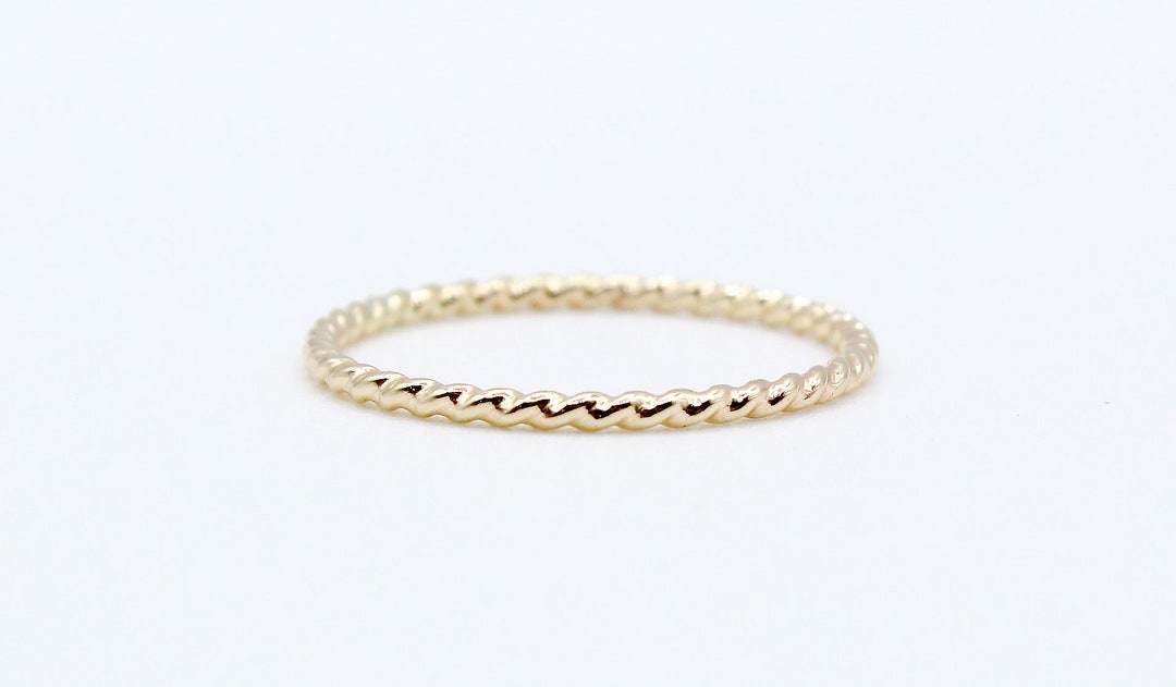 Thin 14k Gold Filled Twist Stacking Ring Gold Rope Layering Ring Twisted Dainty Stacker Ring - Etsy