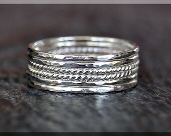 Sterling Silver Stacking Rings | Etsy