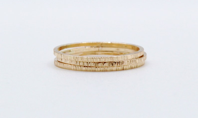 Ultra Thin Gold Twig Stacking Ring 14k Gold Filled Bark - Etsy