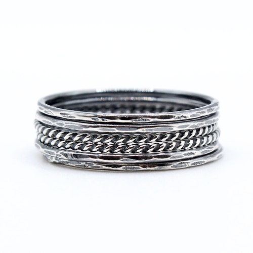 Sterling Silver Rings Silver Rings Stacking Rings Set - Etsy