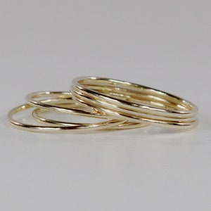 Smooth Gold Ring Ultra Thin Simple Stacking Ring Minimalist Gold Filled ...