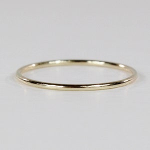 Smooth Gold Ring Ultra Thin Simple Stacking Ring Minimalist Gold Filled Ring Stackable 14k Gold ...