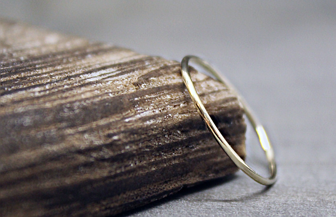 Smooth Gold Ring Ultra Thin Simple Stacking Ring Minimalist - Etsy