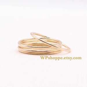 Minimalist Gold Stacking Ring. Smooth Gold Filled Bands to Stack. Ultra Thin Stackable Rings ...