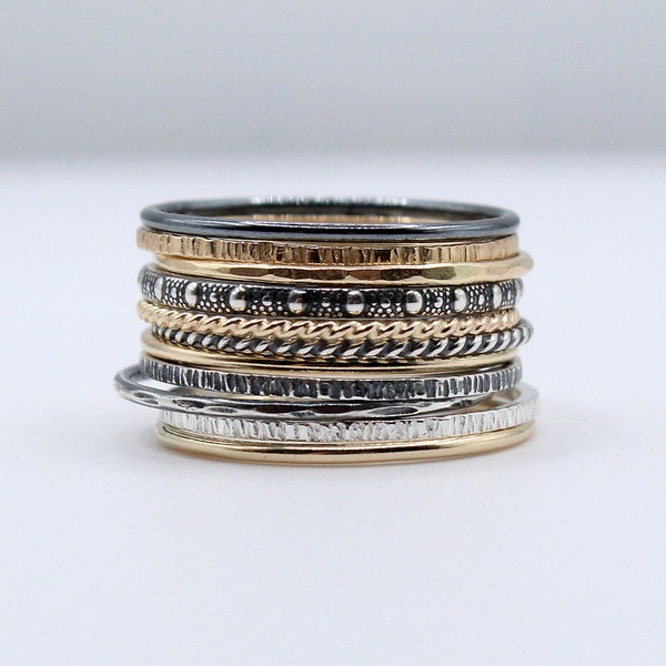 Mixed Metal Rings - Etsy
