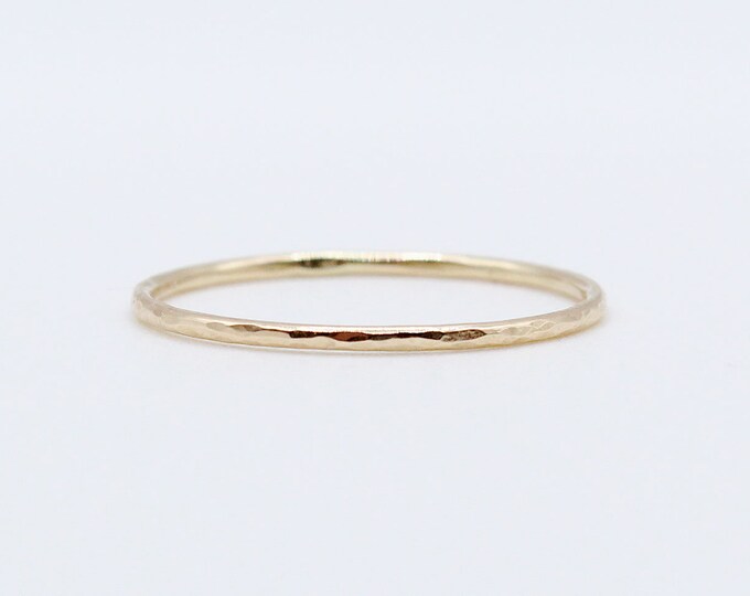 Smooth Gold Ring Ultra Thin Simple Stacking Ring Minimalist - Etsy