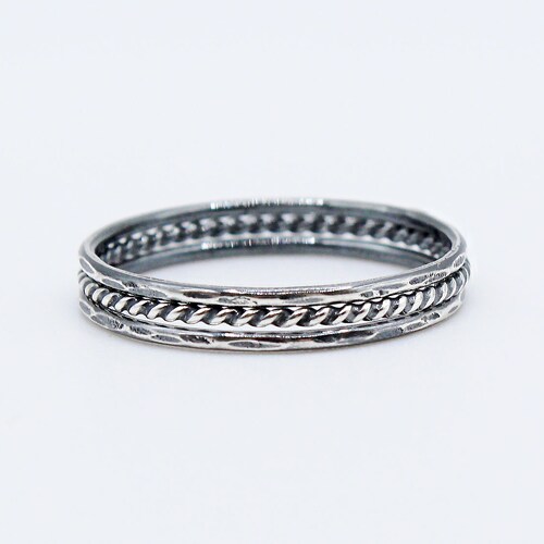 Tiny Sterling Silver Marquise Stacking Ring - Etsy