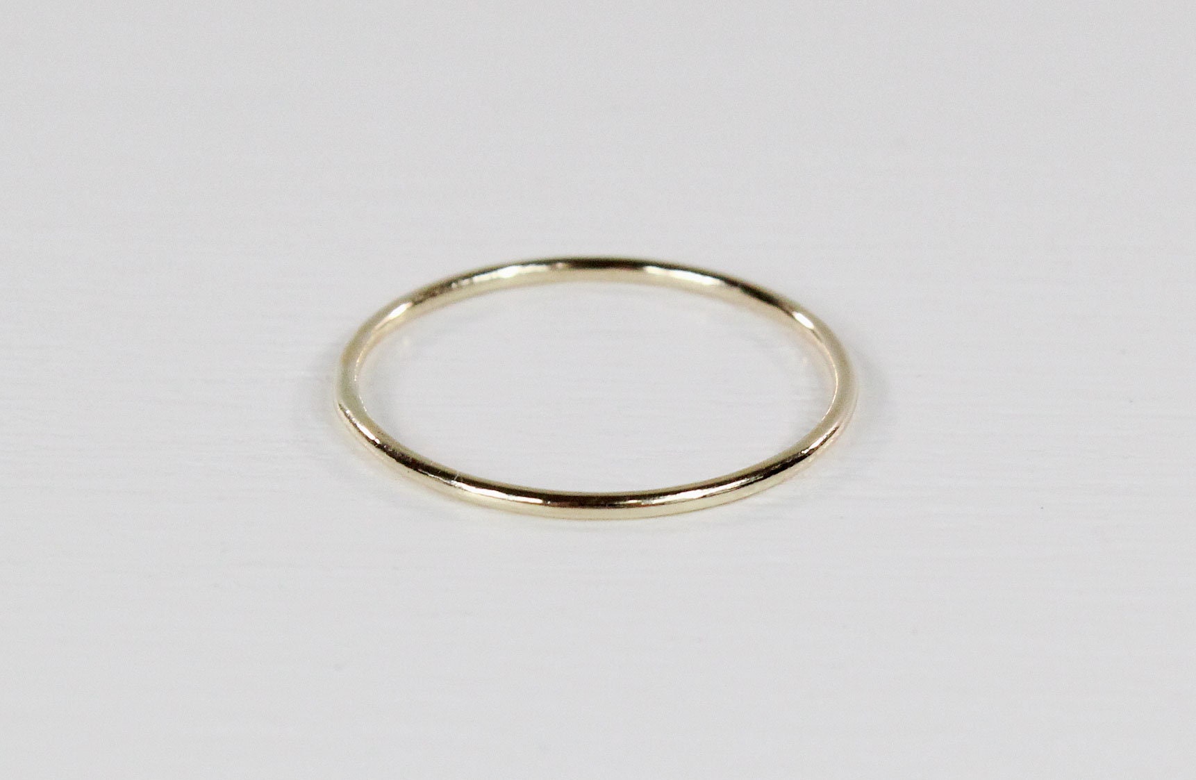 Smooth Gold Ring Ultra Thin Simple Stacking Ring Minimalist - Etsy