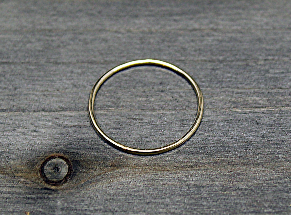 Smooth Gold Ring Ultra Thin Simple Stacking Ring Minimalist - Etsy