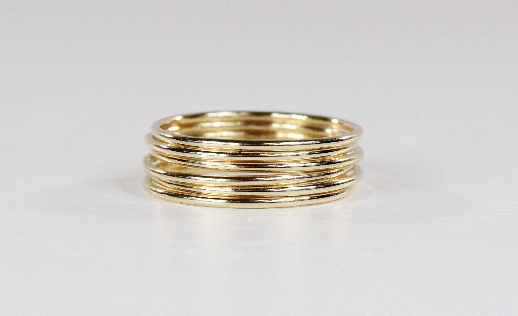 Smooth Gold Ring Ultra Thin Simple Stacking Ring Minimalist - Etsy