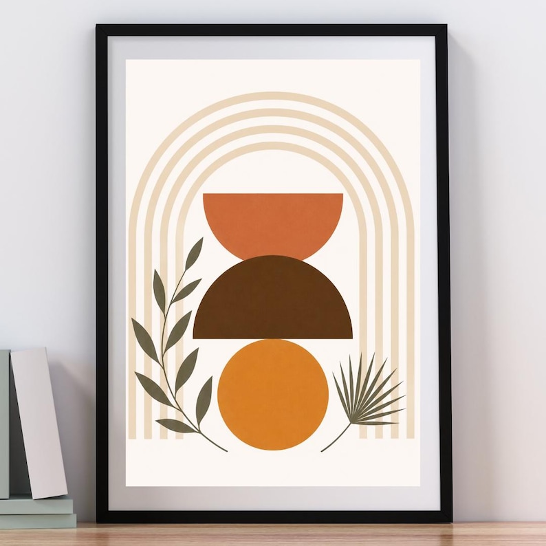 Boho Arch Wall Art Print | Neutral Geometric Abstract Poster ...