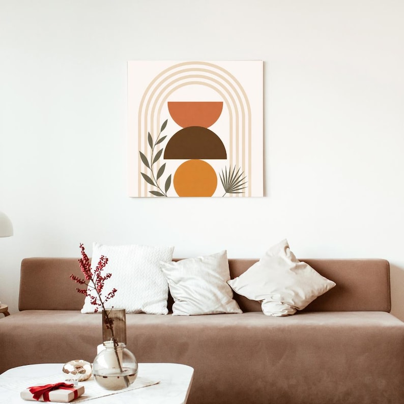 Boho Arch Wall Art Print | Neutral Geometric Abstract Poster ...