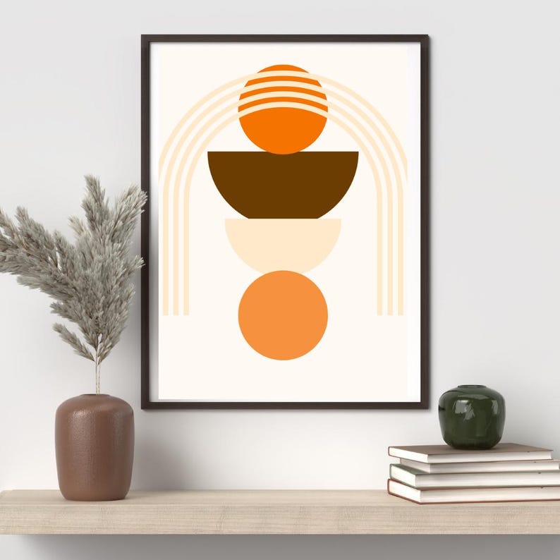Boho Arch Wall Art Print | Neutral Geometric Abstract Poster ...