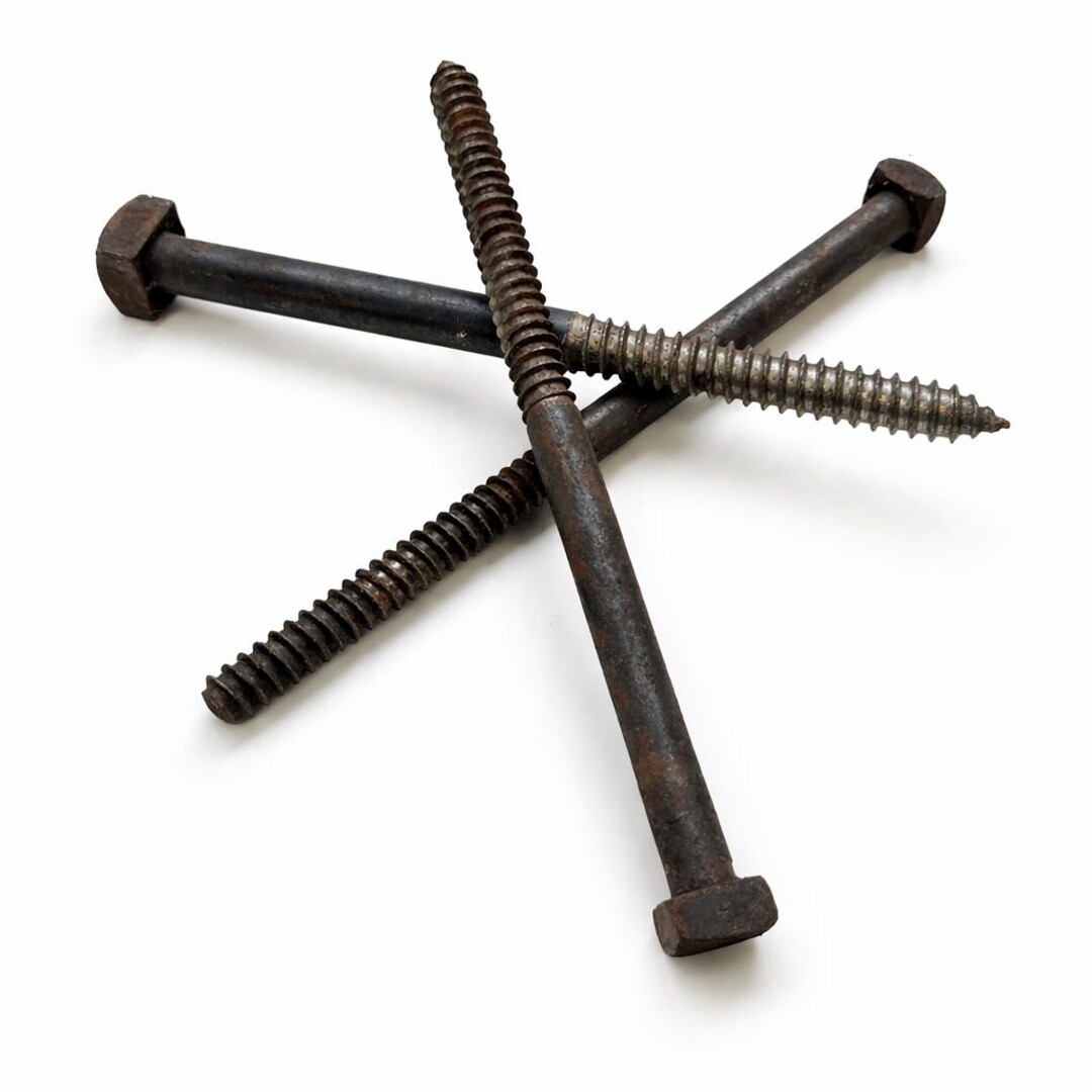 Antique Industrial Iron Bolts Set | Mill Hardware Salvage, New England ...