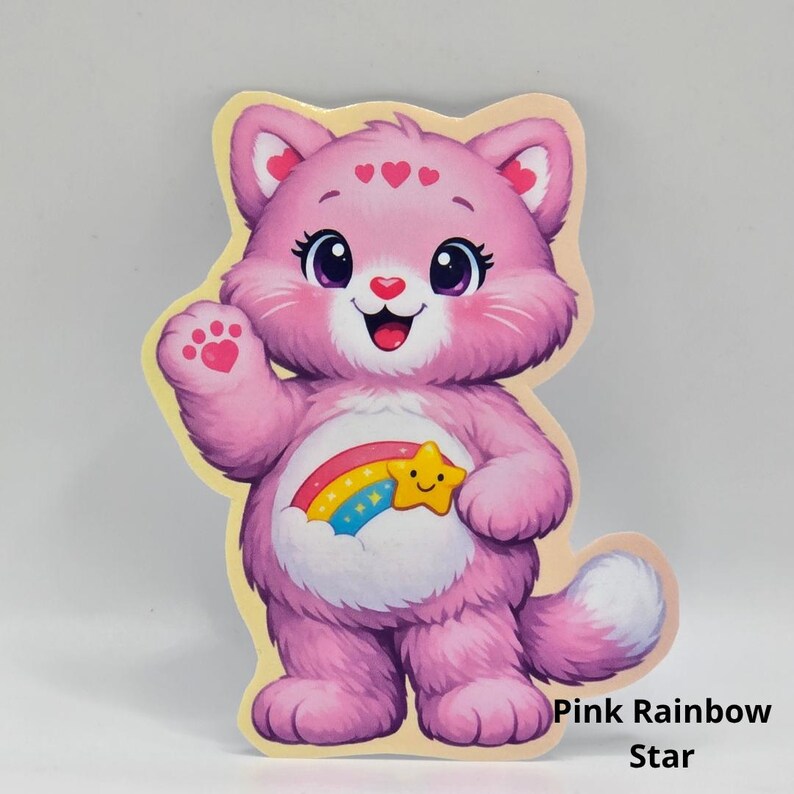 Retro 80s Cat Sticker: Pastel Outline Kitty Vinyl Decal (waterproof) - Etsy