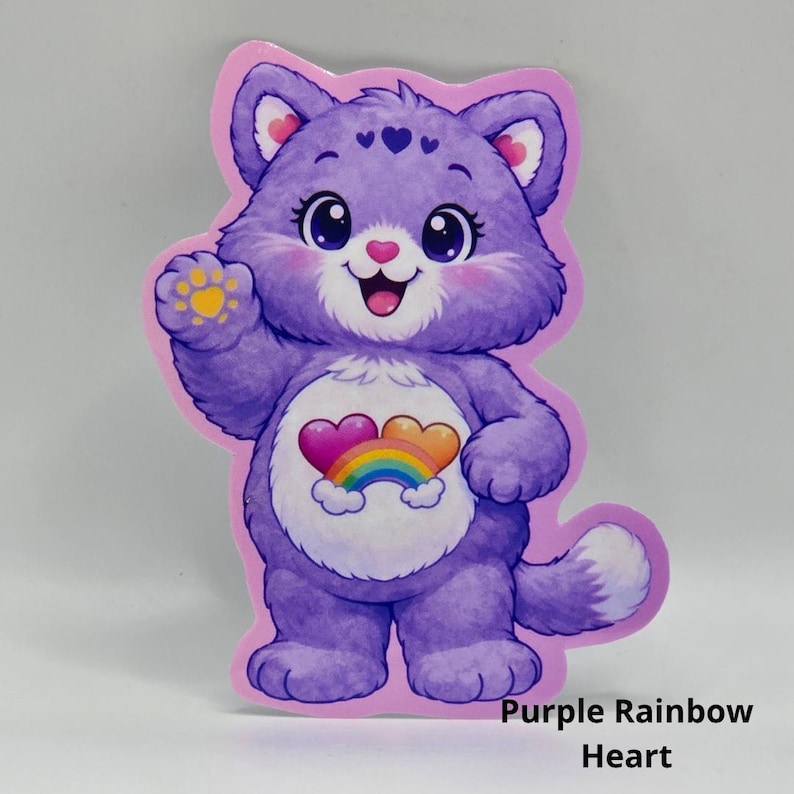 Retro 80s Cat Sticker: Pastel Outline Kitty Vinyl Decal (waterproof) - Etsy