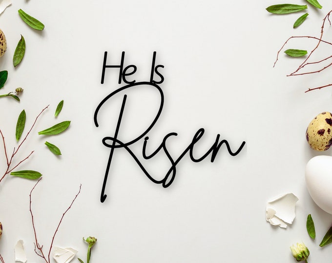 Handmade Decorative Sign-he is Risen, Easter, Easter Decor, Easter Sign ...